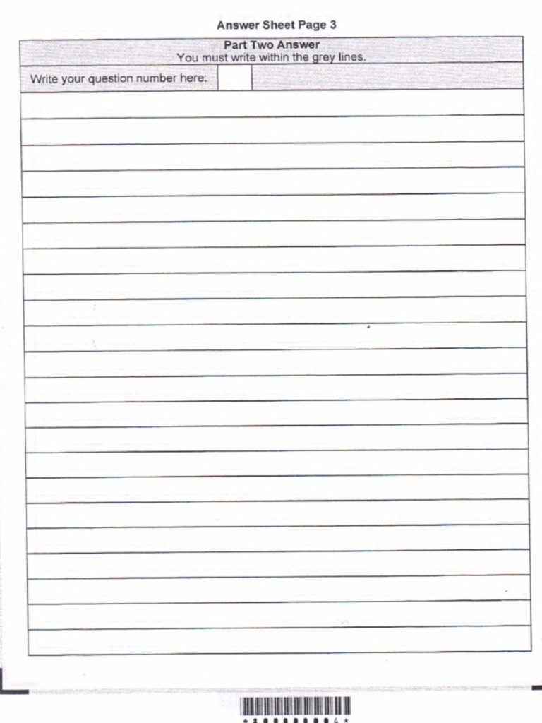 ANSWER SHEETS_WRITING PART 2 | PDF