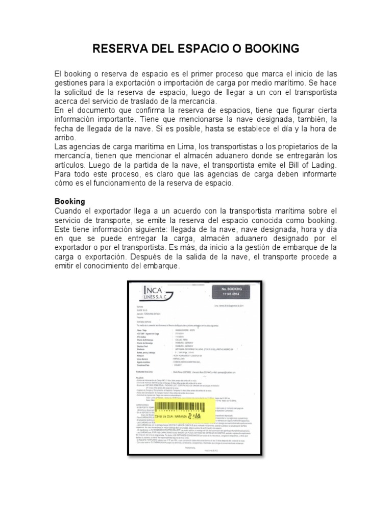 Reserva Del Espacio o Booking | PDF | Negocios
