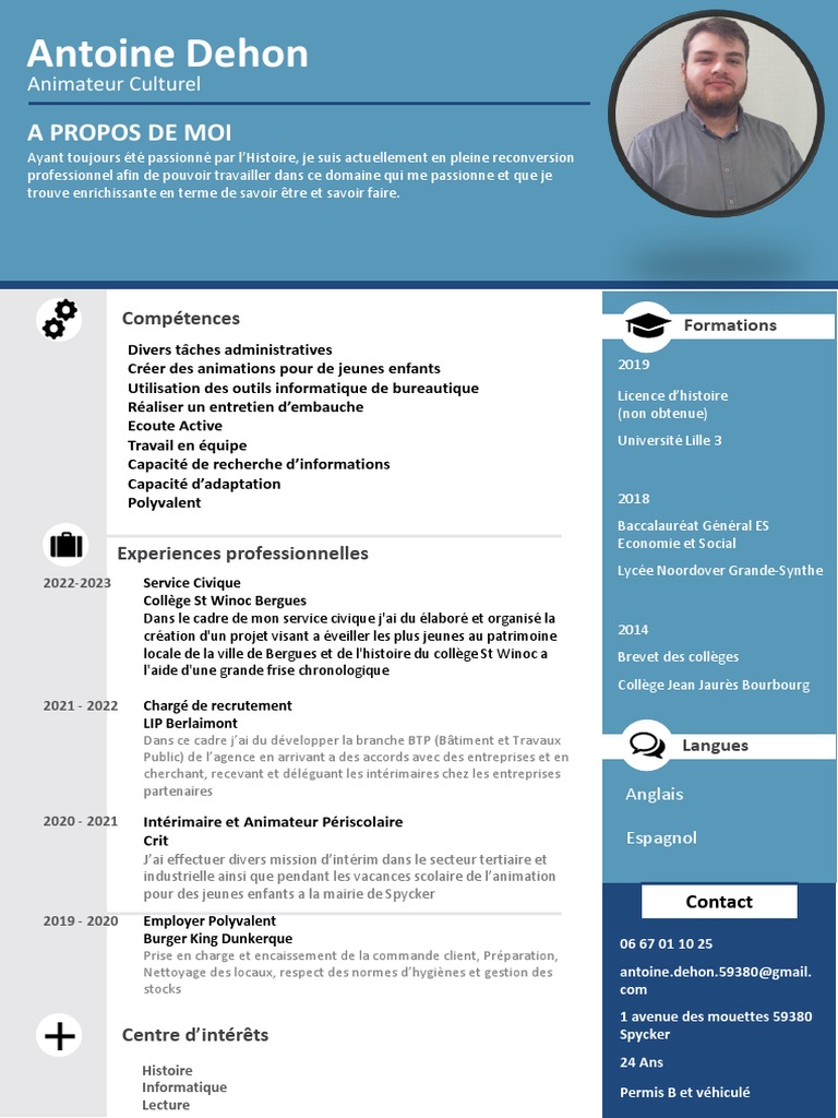 CV Antoine Dehon | PDF