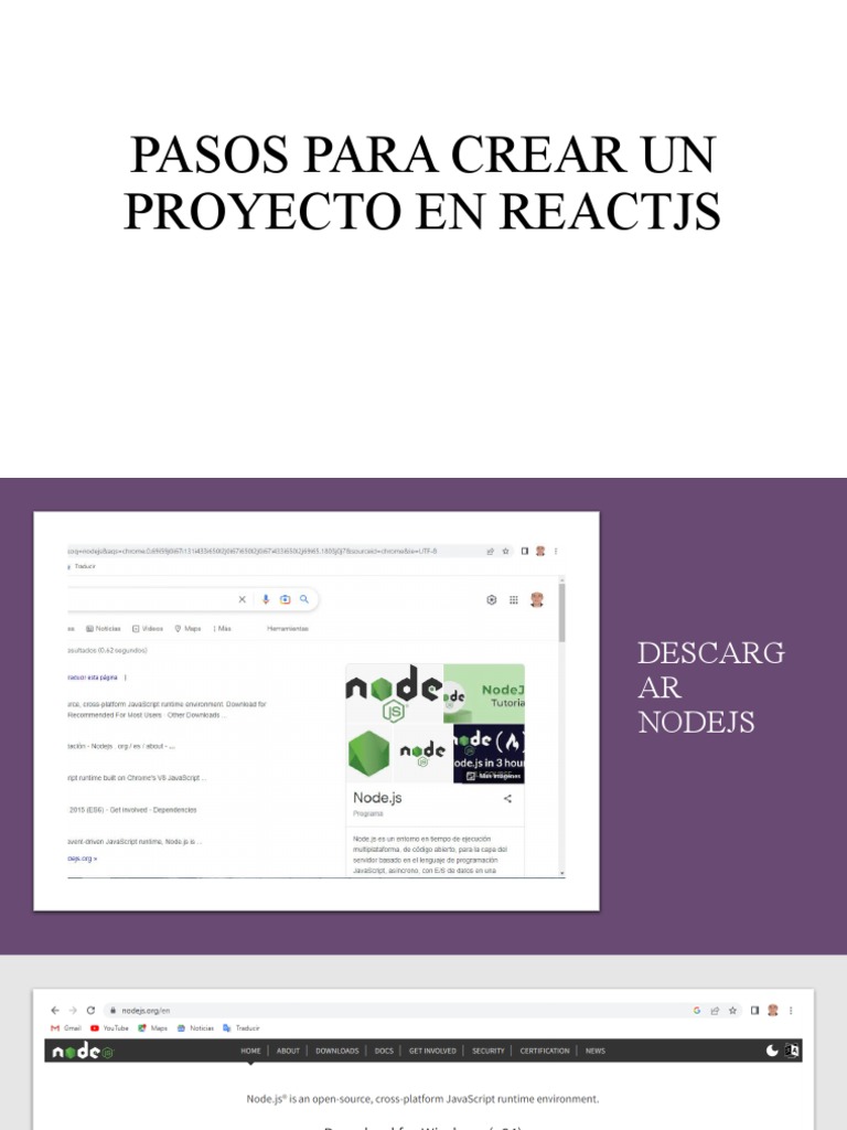 Pasos Para Crear Un Proyecto En Reactjs Autoguardado Pdf 