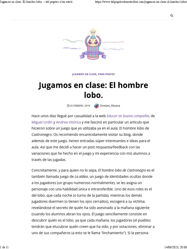 Jugamos en Clase El Hombre Lobo | PDF