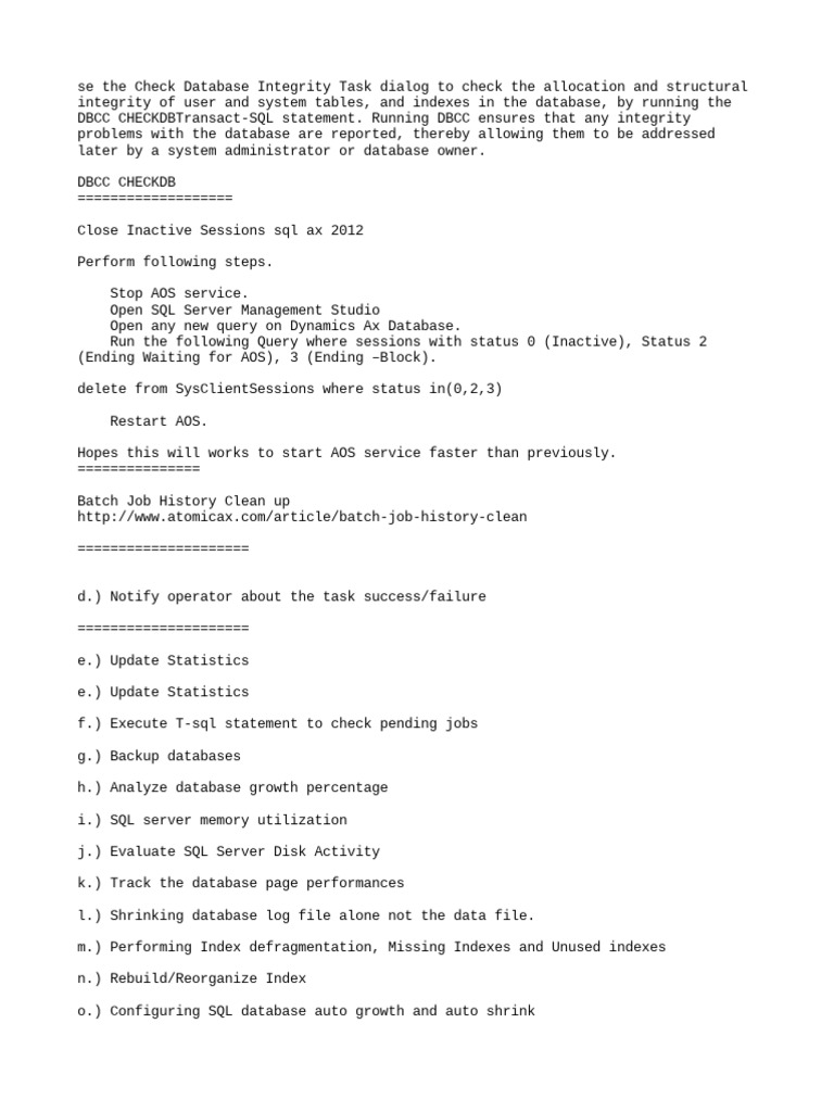 Ax 2012 Preformance Tuning | PDF | Databases | Microsoft Sql Server