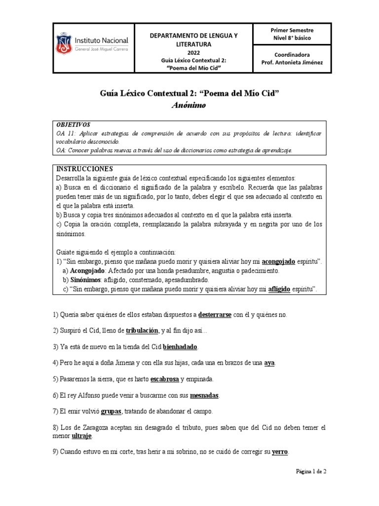 LÉXICO N°2_OPCIÓN B | PDF | Léxico | Lingüística