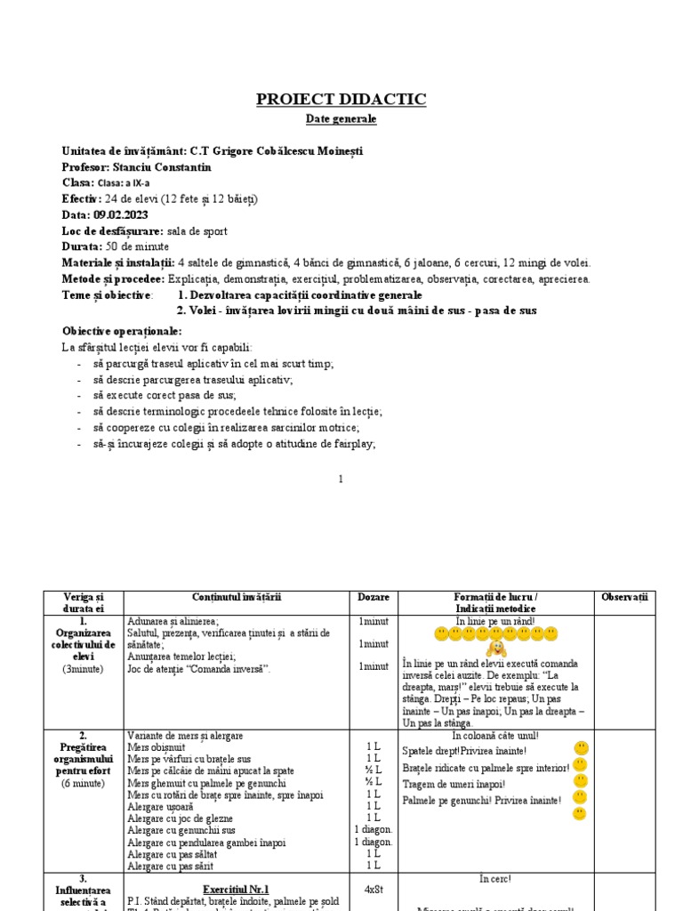 STANCIU CONSTANTIN - Proiect - Didactic - 2022-2023 | PDF