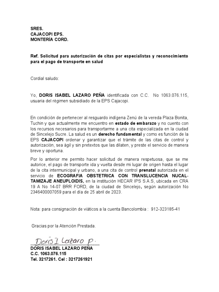 solicitud de Transporte | PDF