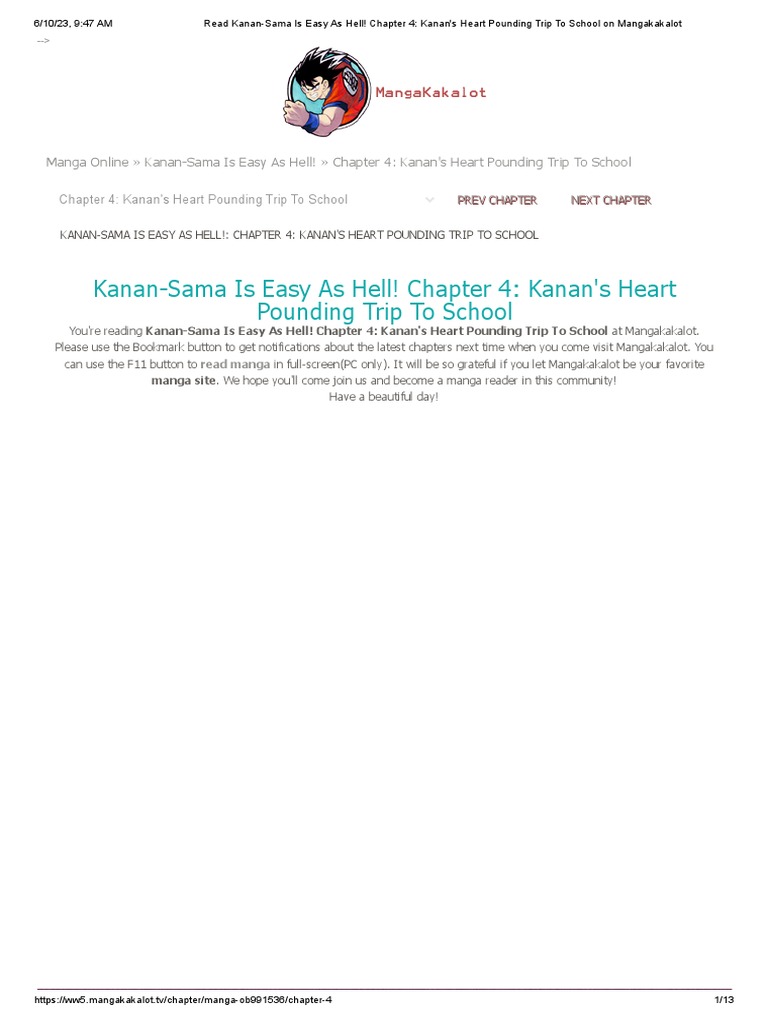 Read Kanan-Sama Is Easy As Hell! Chapter 4 - Kanan's Heart Pounding Trip To School On ...
