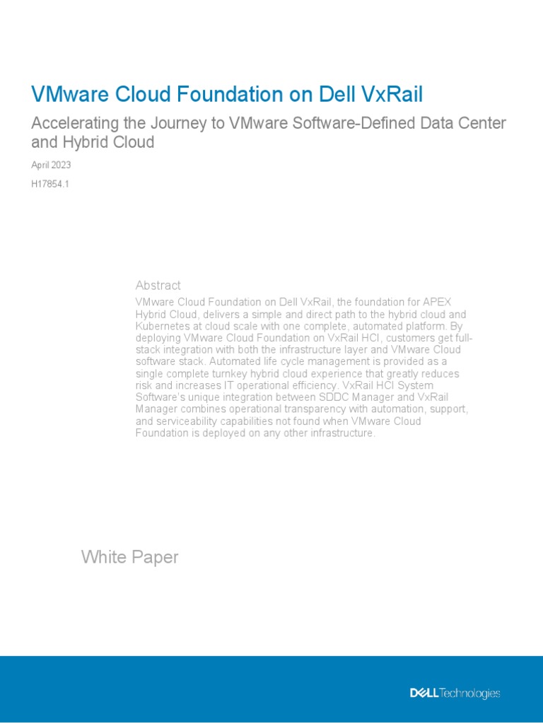 h17854 Vmware Cloud Foundation On Dell Emc Vxrail WP | PDF | Cloud Computing | V Mware