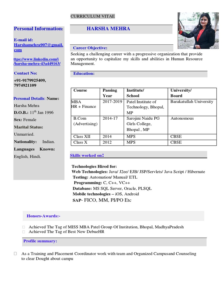 Harsha Mehra: HR & IT Recruitment Expert CV | PDF | Recruitment | Software