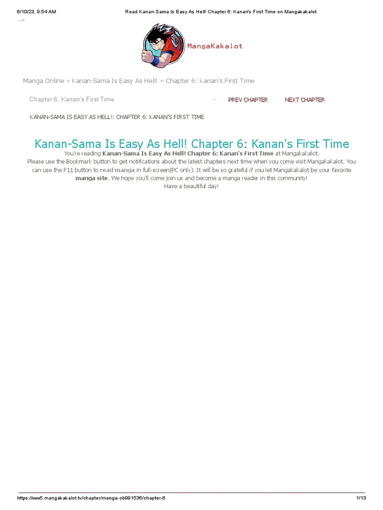 Read Kanan-Sama Is Easy As Hell! Chapter 6 - Kanan's First Time On Mangakakalot | PDF