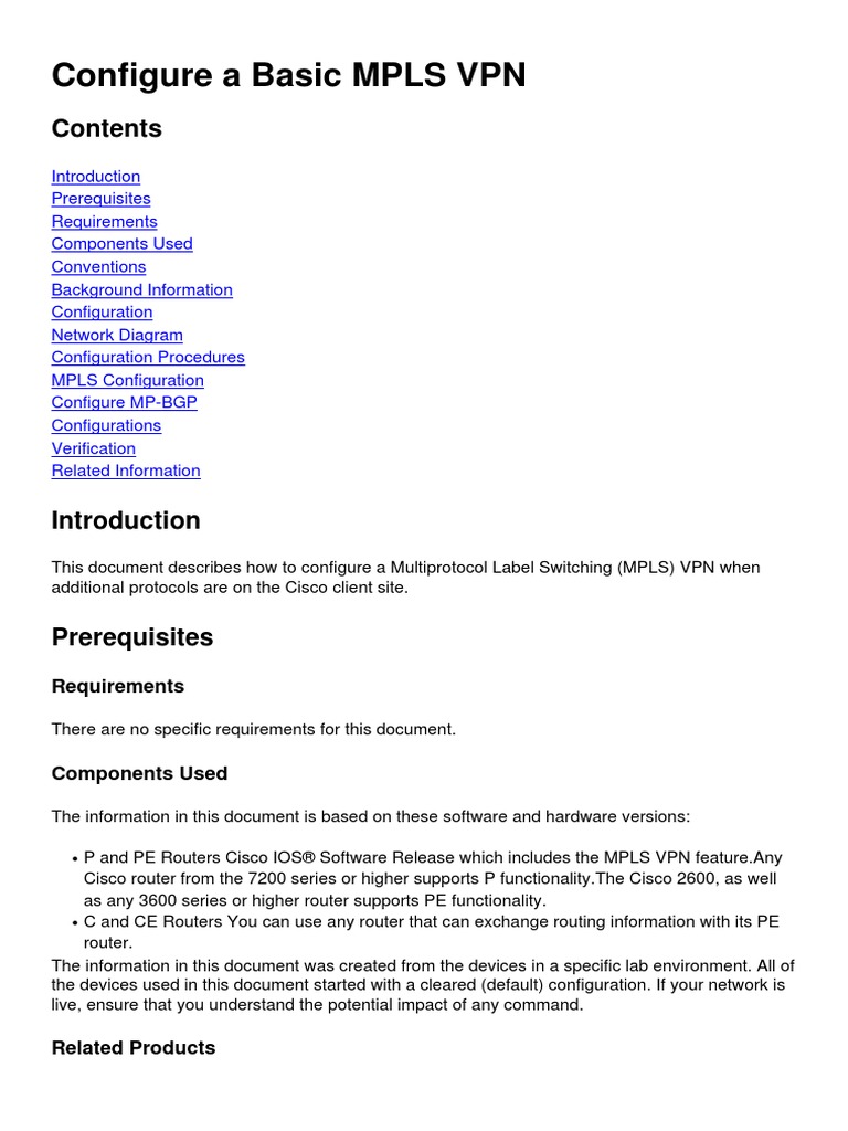 Mpls VPN Basic | PDF | Virtual Private Network | Networking