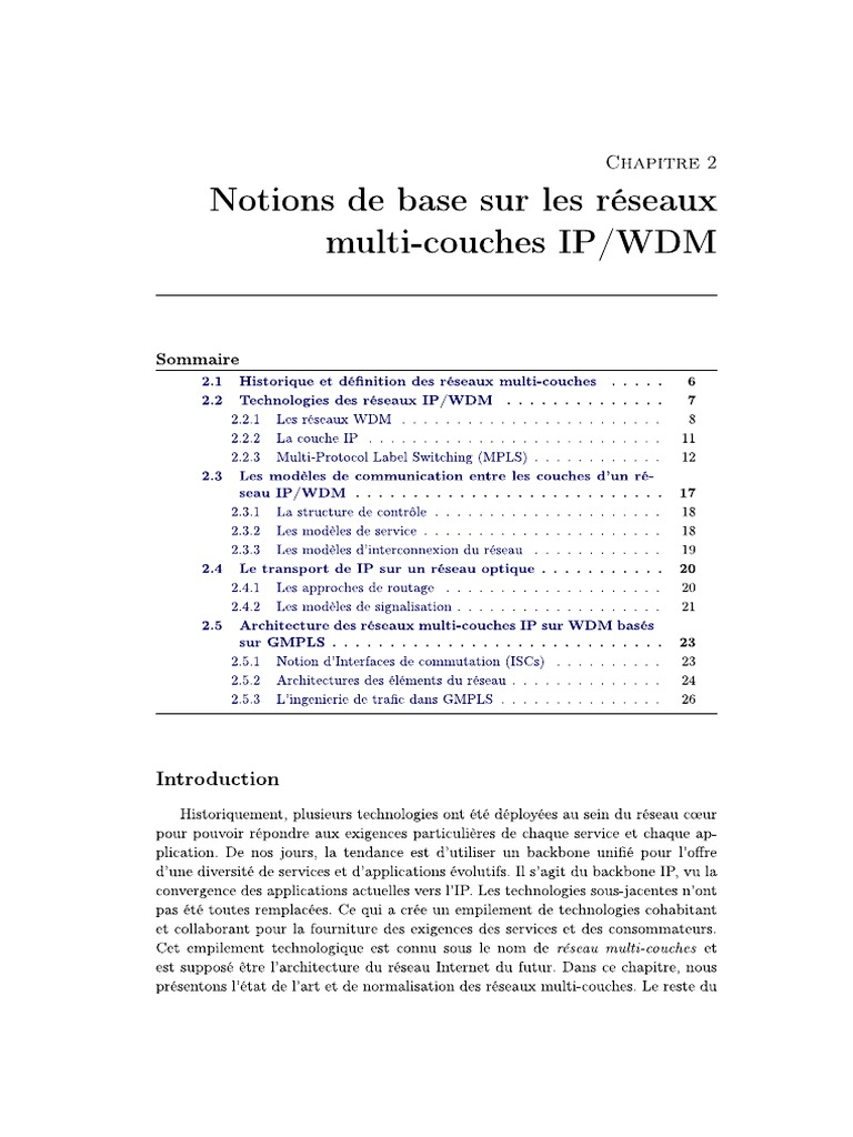 Chapitre 7 Reseau MPLS-WDM | PDF