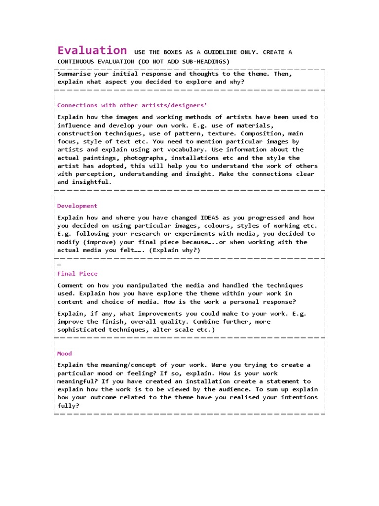 Art Evaluation | PDF