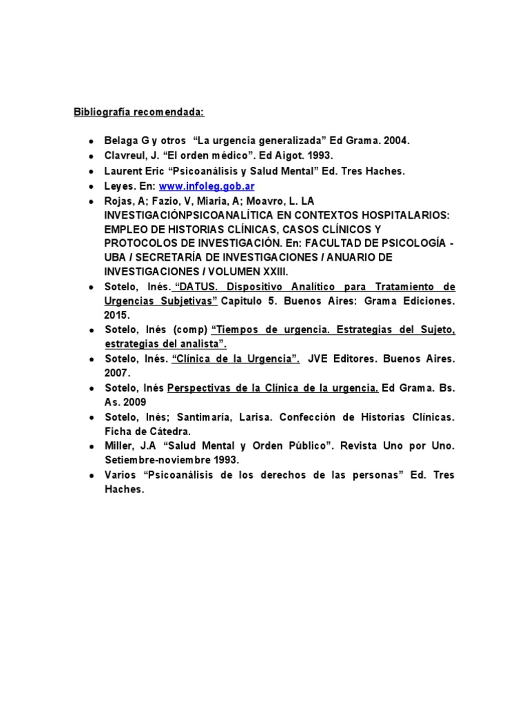 Bibliografía Recomendada | PDF