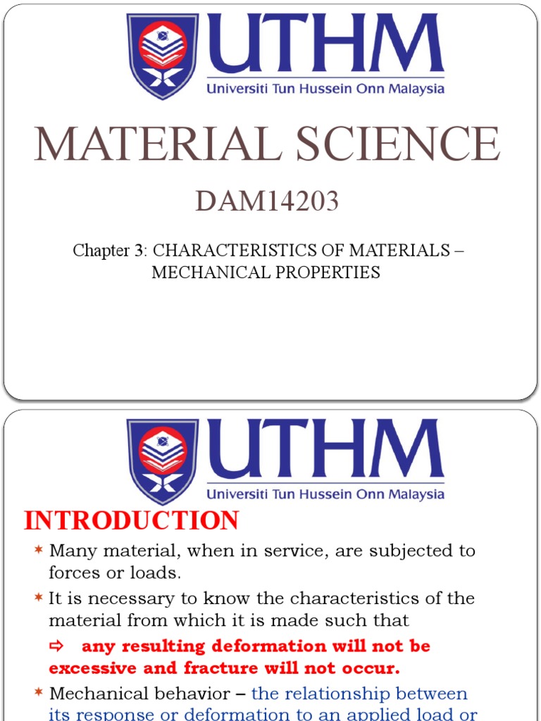 Chapter3 Characteristicsofmaterials | PDF