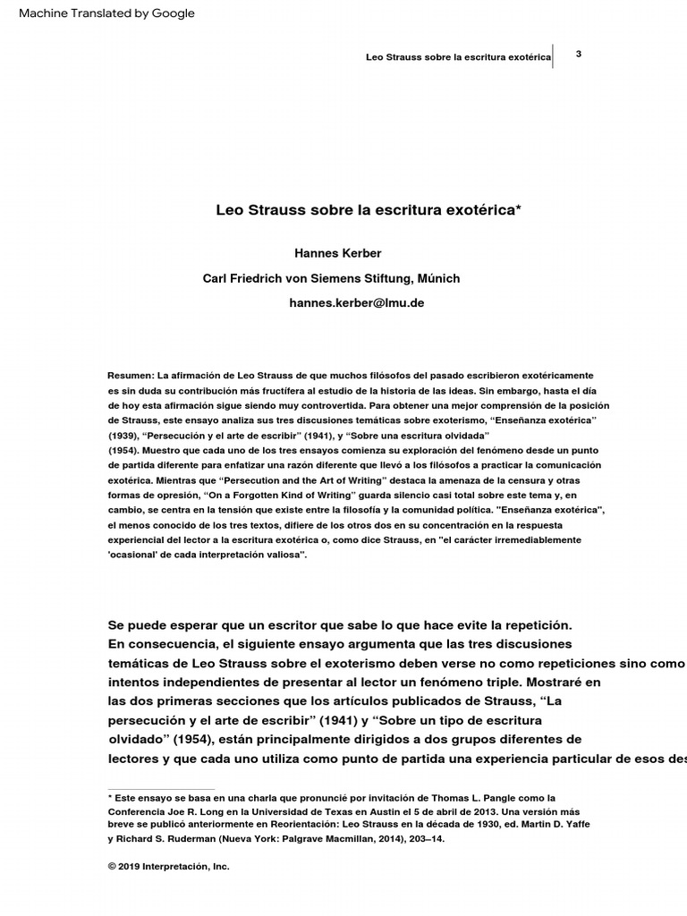 Leo_Strauss_on_Exoteric_Writing_in_Inte (1) | PDF | Platón | Leo Strauss