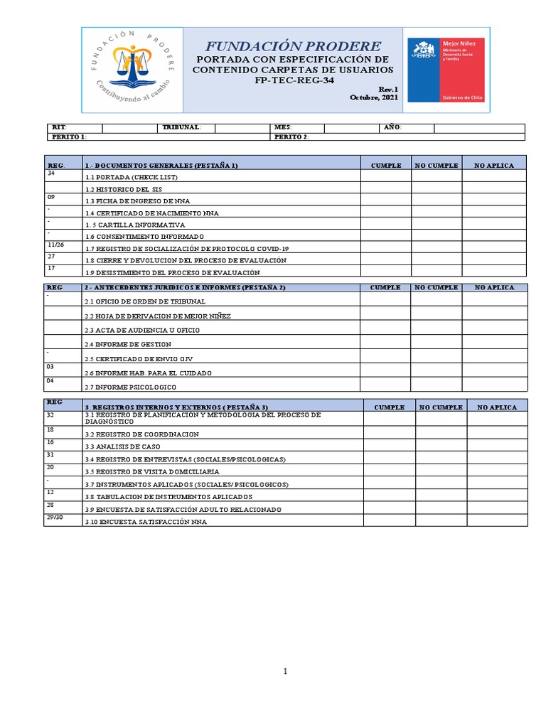 1.-Portada Con Check List Carpetas | PDF