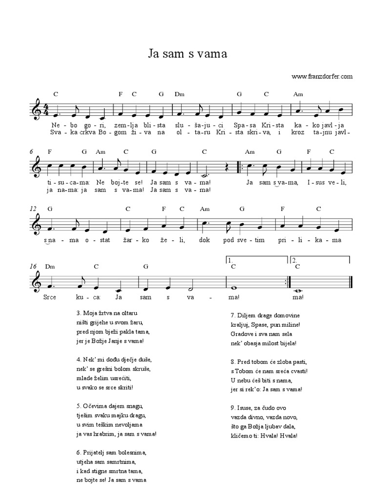 Ja Sam S Vama - Partitur-C | PDF