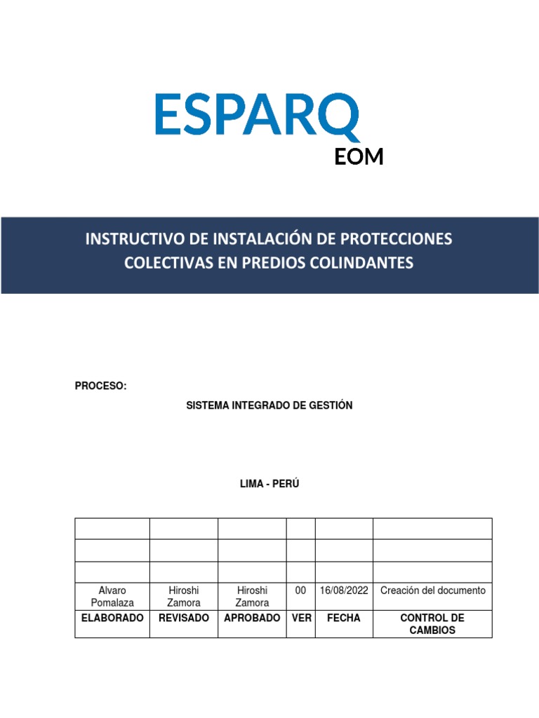Sig 105 - P04 Instrutivo de Instalación de Protecciones Colectivas en ...