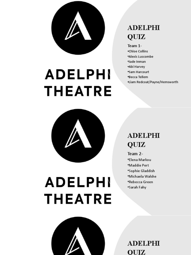 Quiz Teams Place Cards | PDF