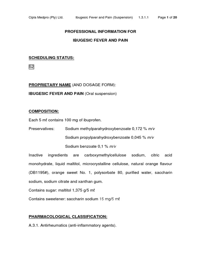 Pi Ibugesic Fever and Pain | PDF | Nonsteroidal Anti Inflammatory Drug ...