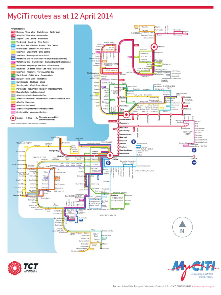 MyCiTi Bus Route Map | PDF | Transport | Bus Transport