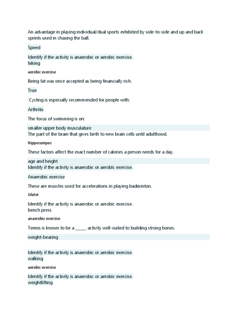 PE 2B 2nd Quarter Exam by HAMEP 3C | PDF | Wellness