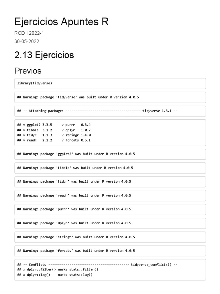 Ejercicios Apuntes R | PDF