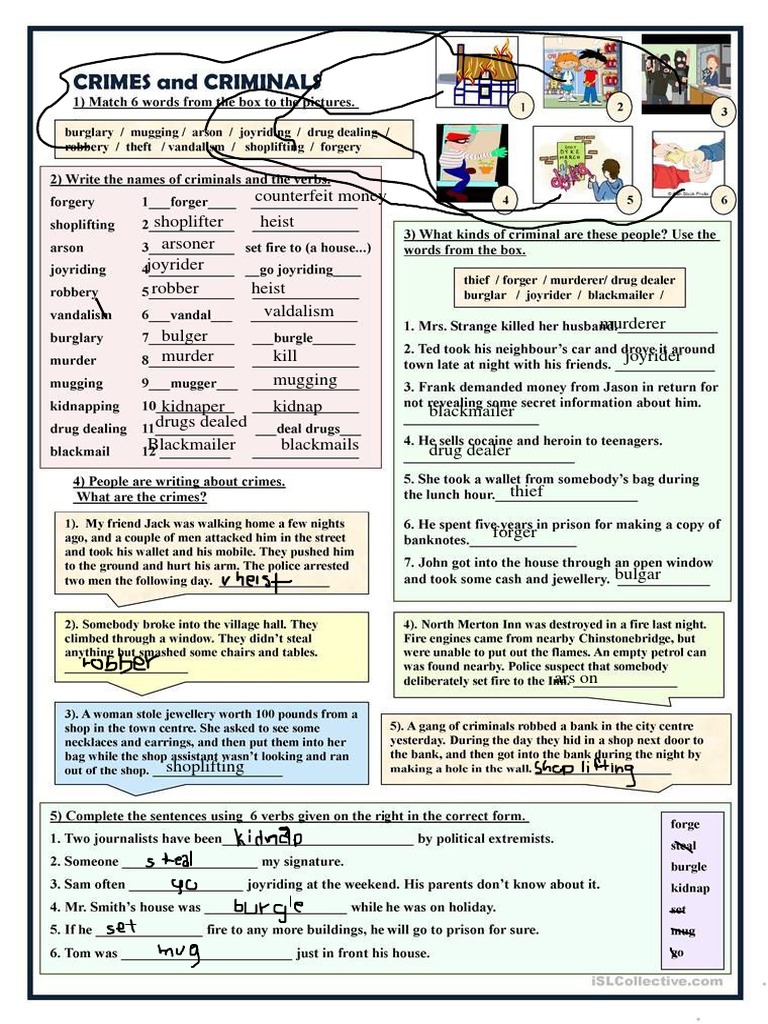 Crimes and Criminals (Vocabulary) | PDF