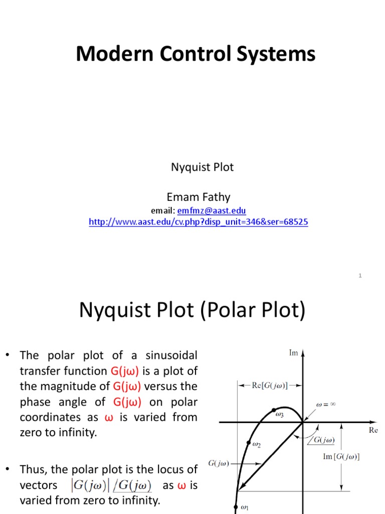 351 - 27435 - EE419 - 2020 - 1 - 2 - 1 - 0 1 EE419 Lec1 Nyquist - Plot ...