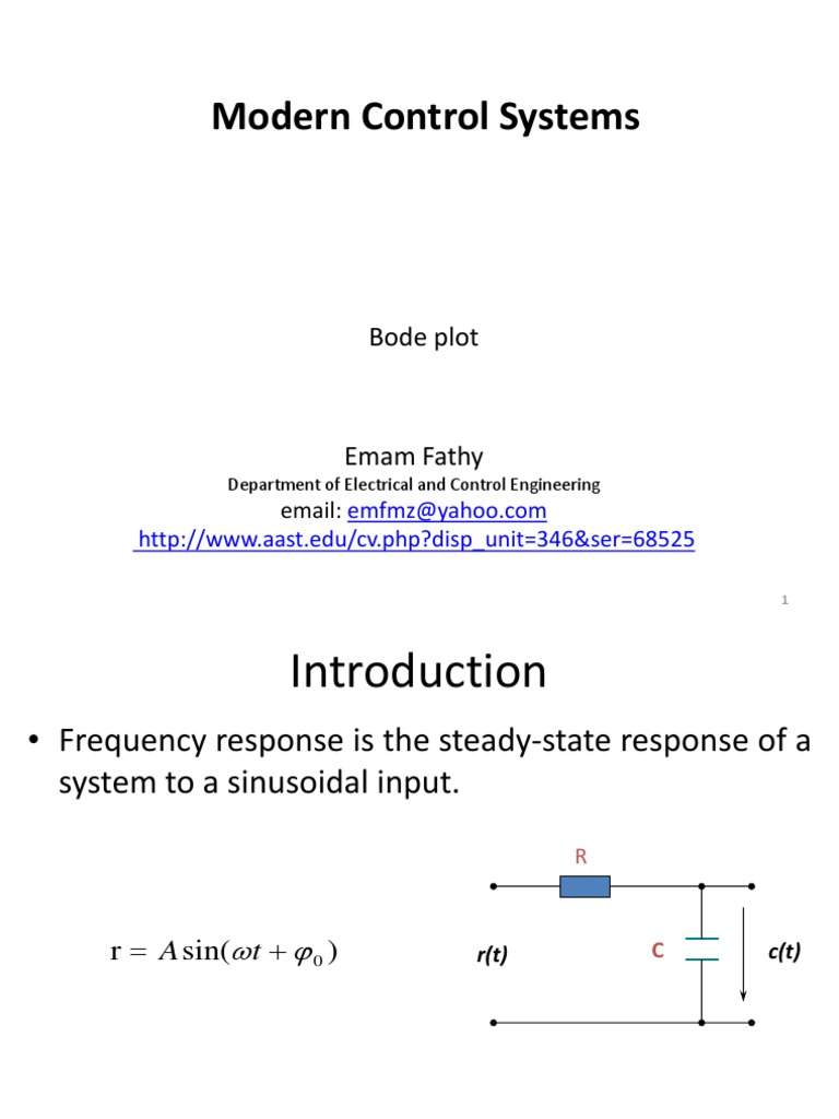 351 - 27435 - EE419 - 2020 - 1 - 2 - 1 - 0 2 EE419 Lec2,3 Bode Plot | PDF | Logarithm | Decibel