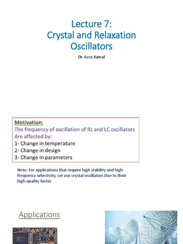 Lecture 7 - Crystal Oscillators | PDF