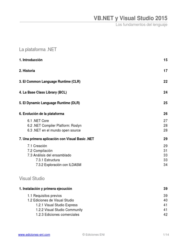 Y Visual Studio 2015 Los Fundamentos Del Lenguaje | PDF | .NET ...