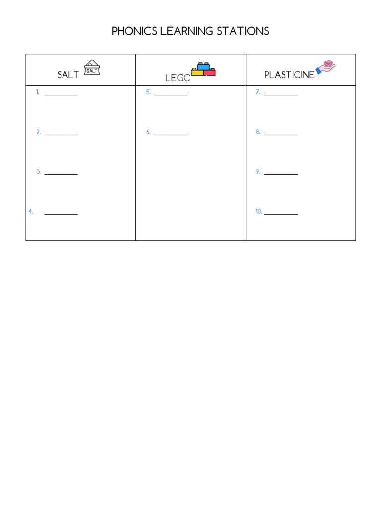 Phonics Learning Stations | PDF