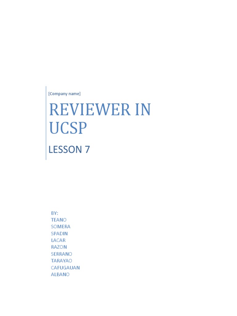 Reviewer For Ucsp Lesson 7 | PDF | Legitimacy (Political) | Charisma