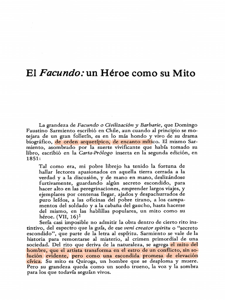 Facundo Mito Sarmiento | PDF