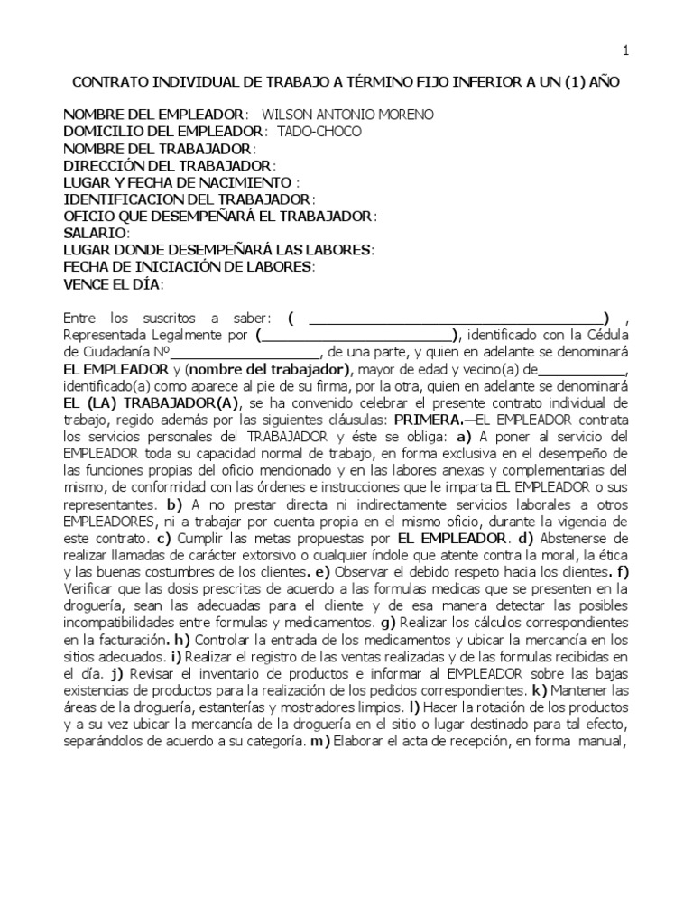 Modelo contrato 123-convertido | PDF | Salario