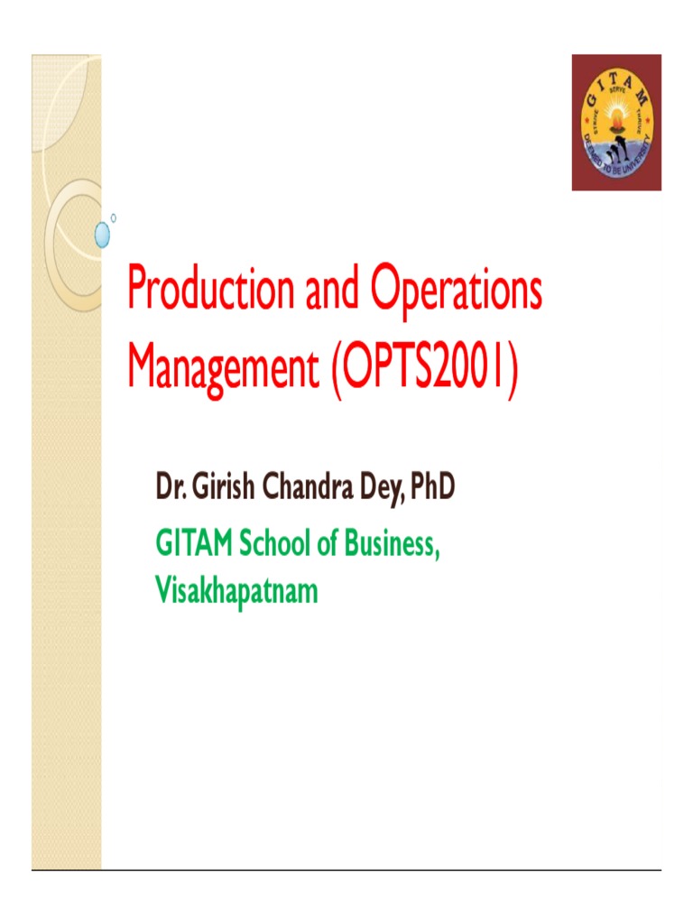Pom Unit 1 Opts2001 | PDF | Operations Management | Product (Business)