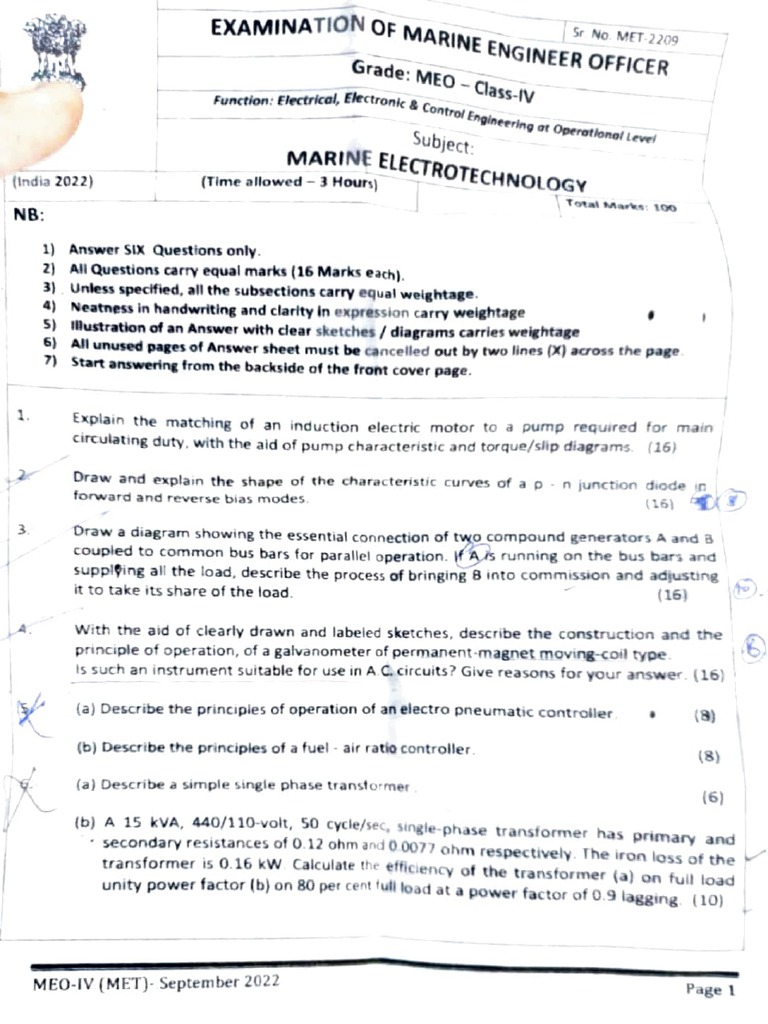 MEO CLASS 4 September 2022 | PDF