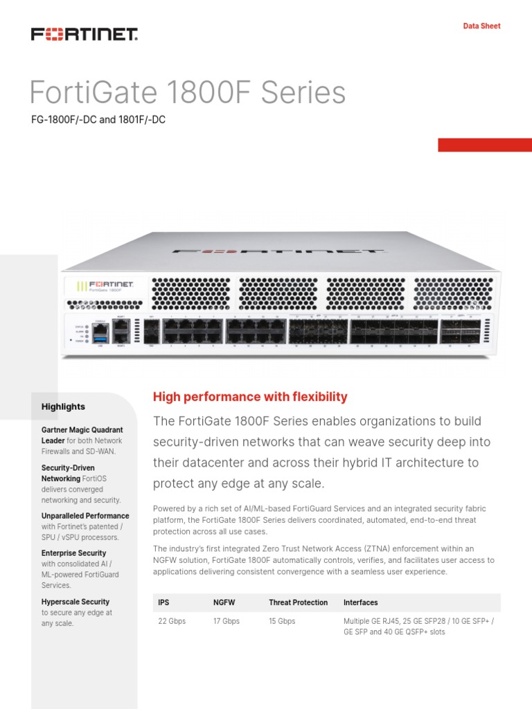 Fortigate 1800f Series | PDF