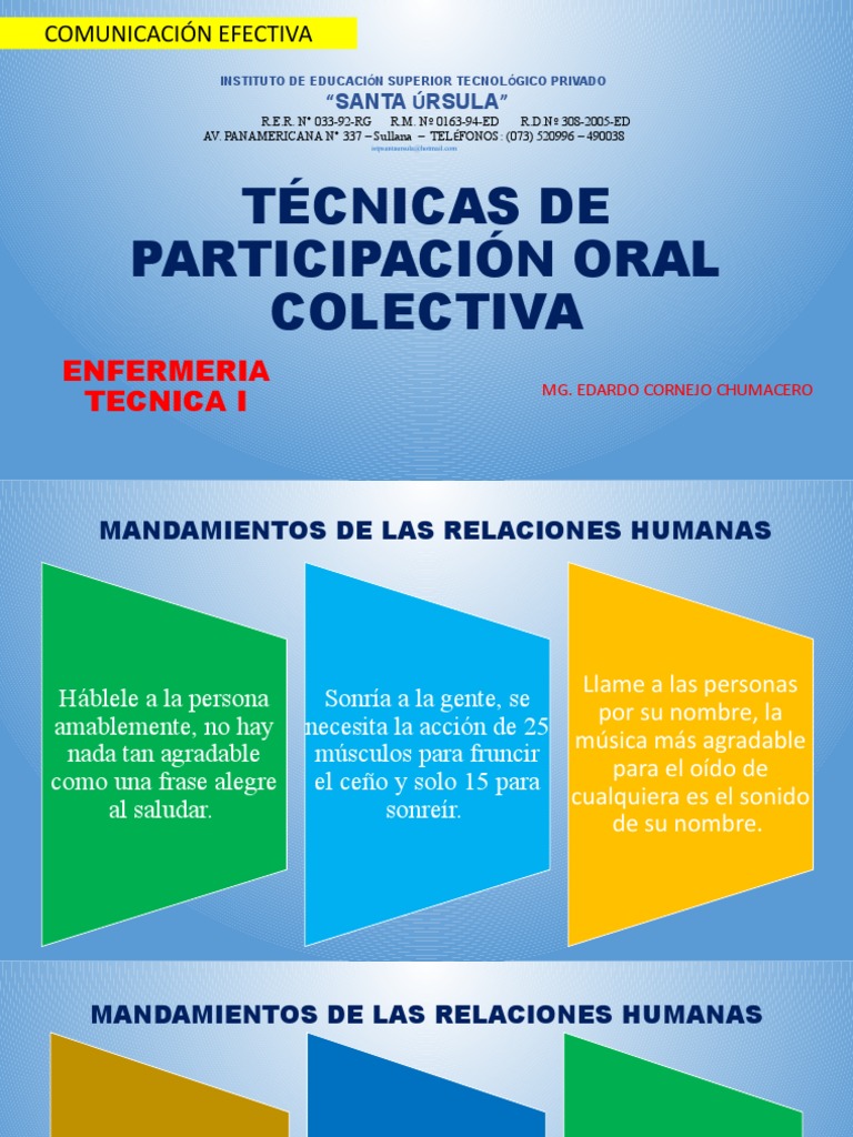 6 - Participacion Oral - Tecnicas Colectiva | PDF