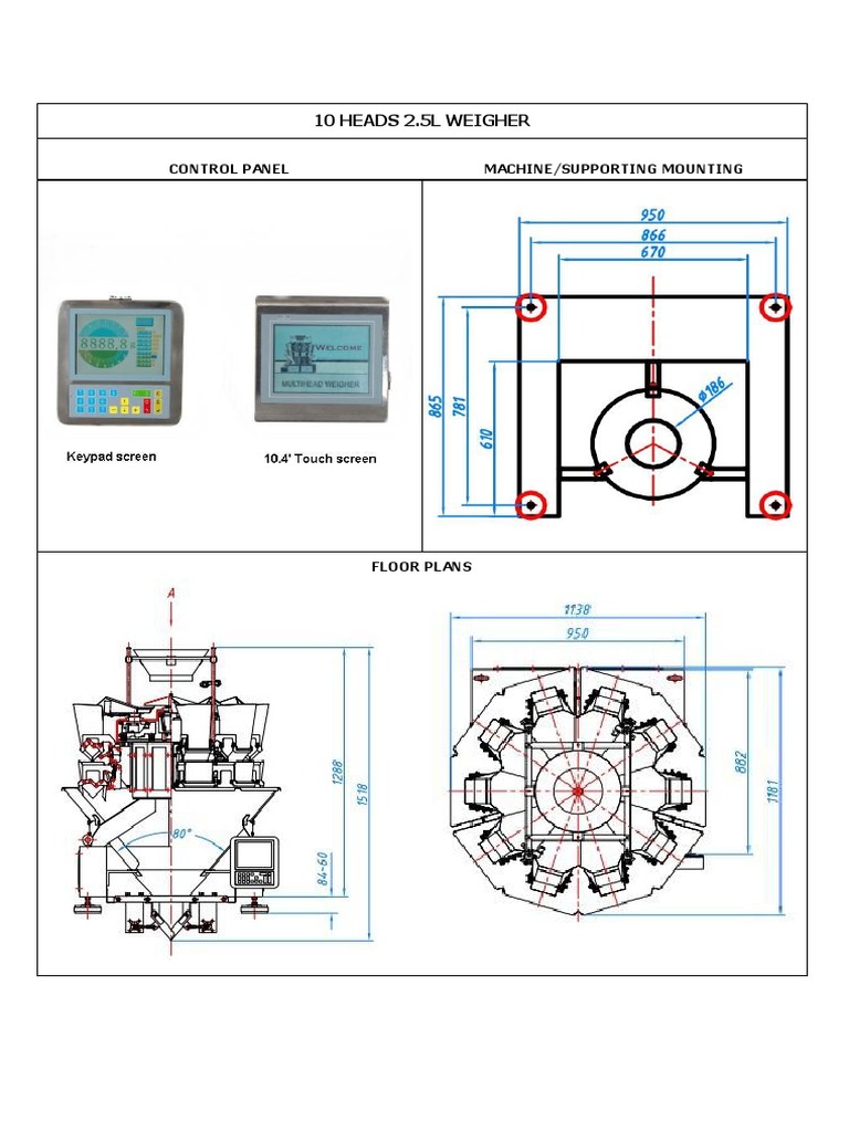10 Head 2 - 5l Multihead Weigher Layout | PDF