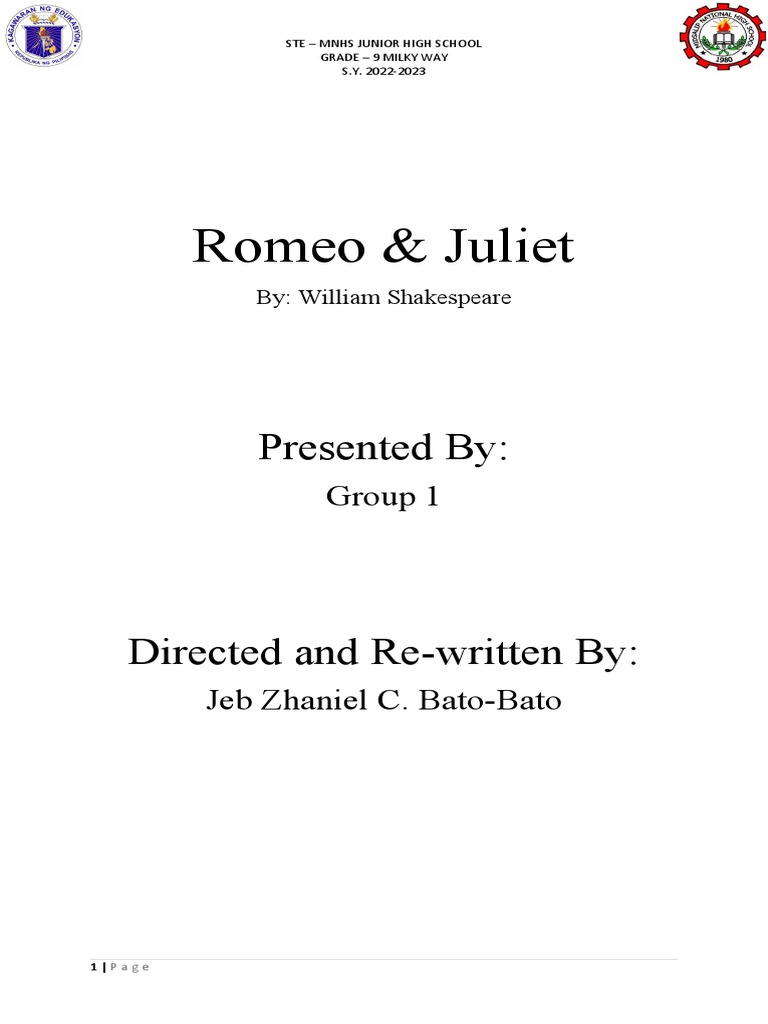 Director's Prompt Book (Romeo and Juliet) - 094124 | PDF