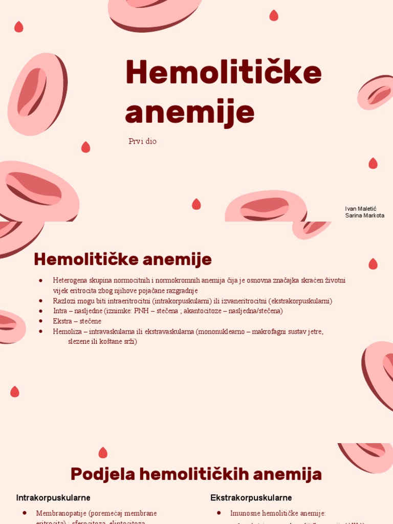 Hemolitičke Anemije - Prvi Dio | PDF
