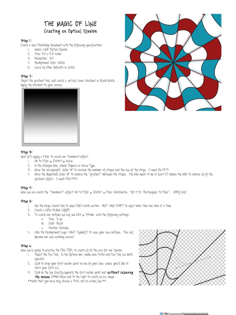 LINE - Creating An Optical Illusion | PDF | Adobe Photoshop | Optics