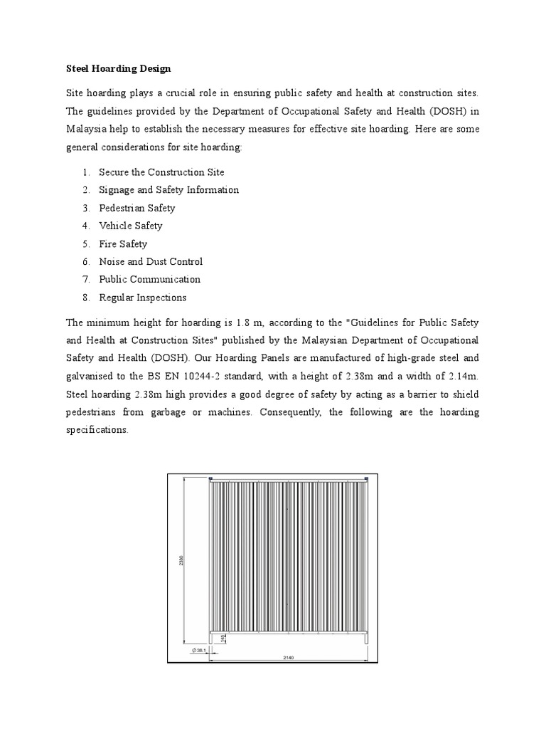 Steel Hoarding Design | PDF