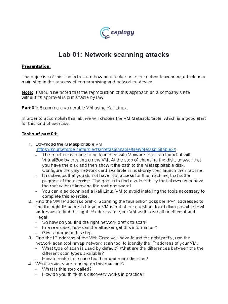 Lab 1 Network Scanning Pdf