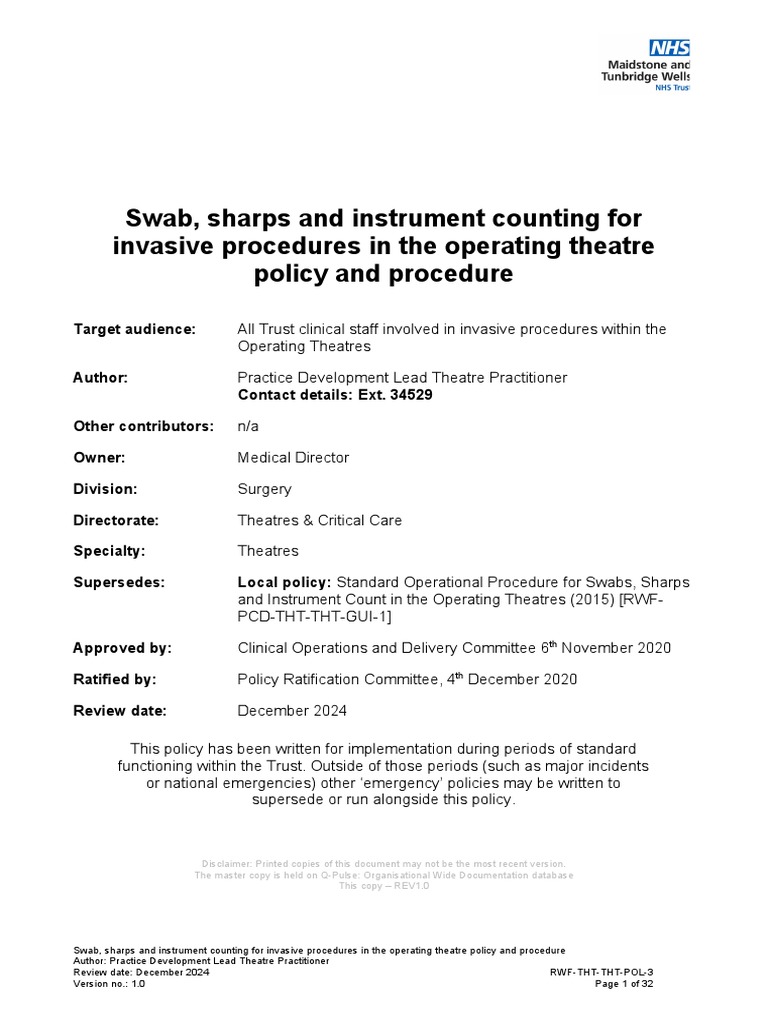 Swab Sharps Counting P&P (RWF-THT-THT-POL-3) (1.0) | PDF