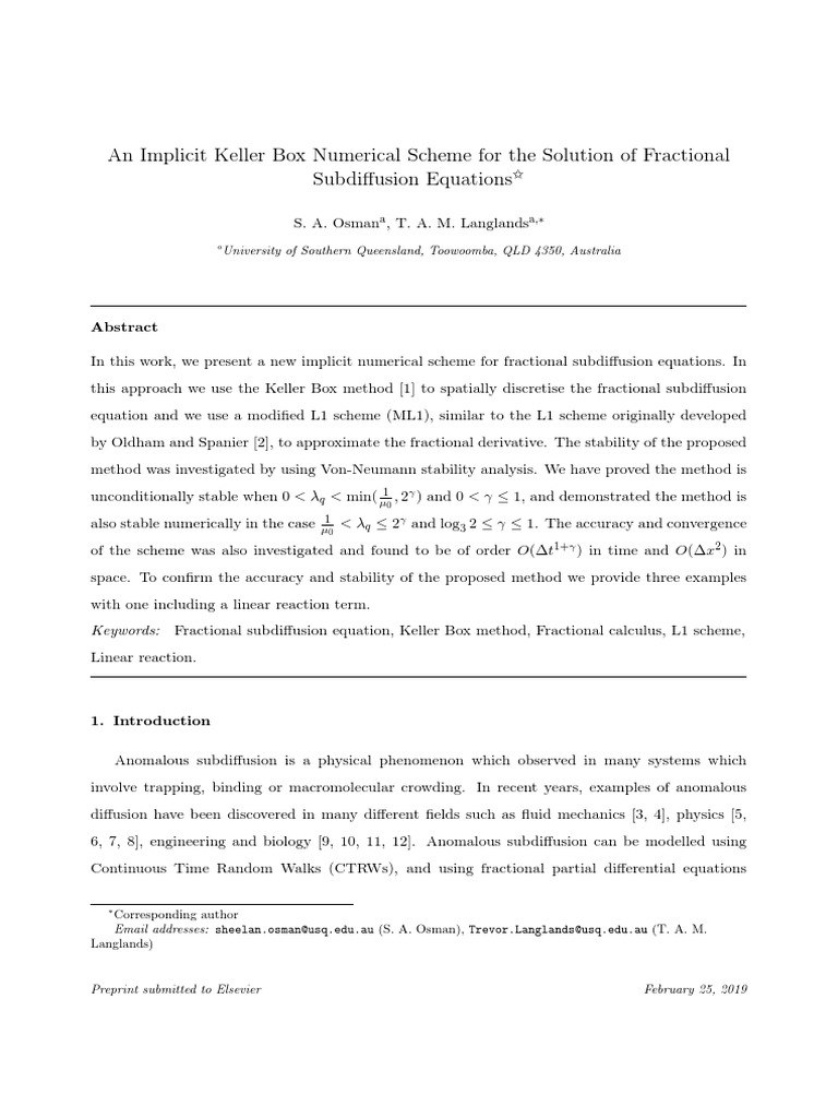 (Osman and Langlands) An Implicit Keller Box Numerical Scheme For The Solution of Fractional ...