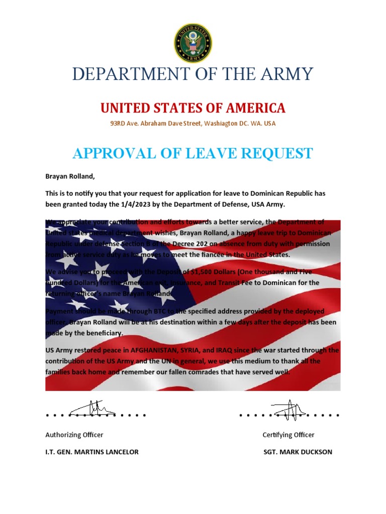 Approval of Leave Request | PDF