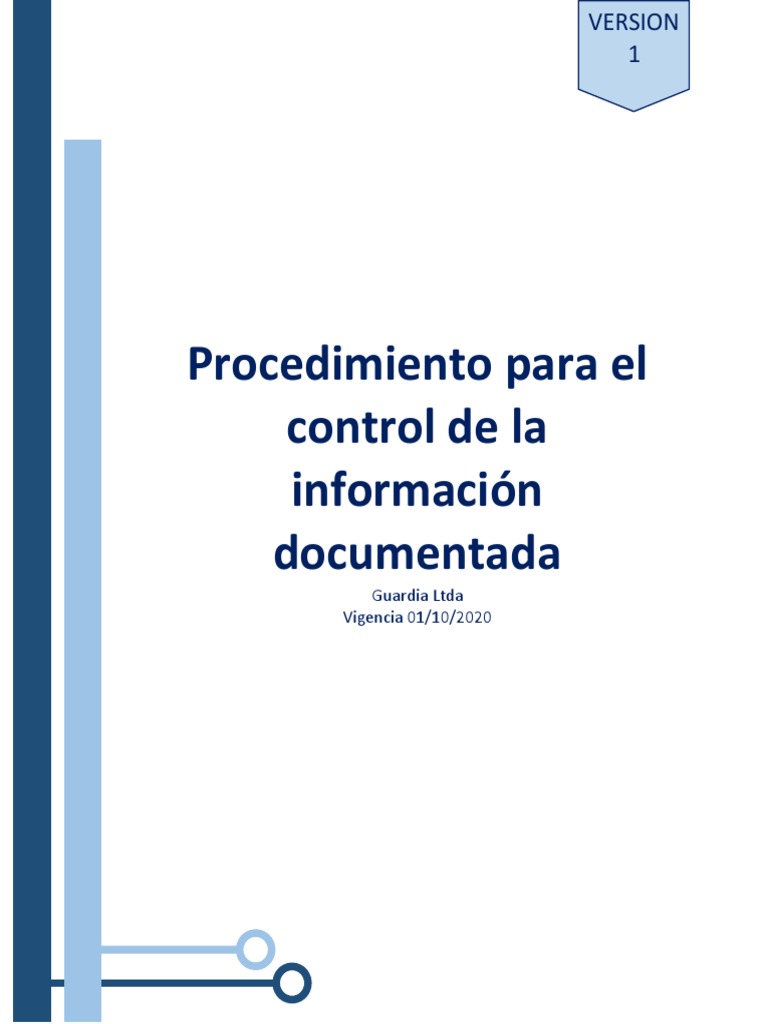 V1- Procedimiento Para El Control de La Información Documentada | PDF
